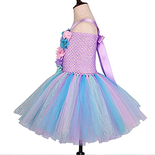 mermaid Ariel princess dresses with headband,girl' flowers starfish tu ...