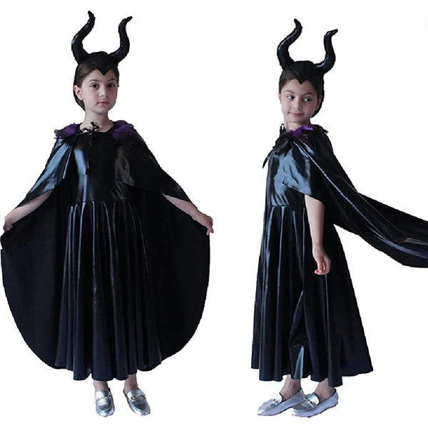 girls' performance costumes,Halloween black witch maleficent cosplay c – quenny.us